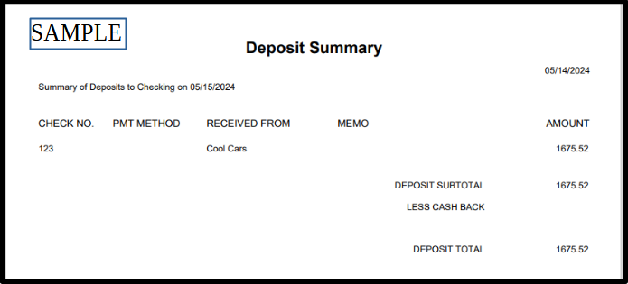 How do I get the check numbers to print on a bank deposit slip?