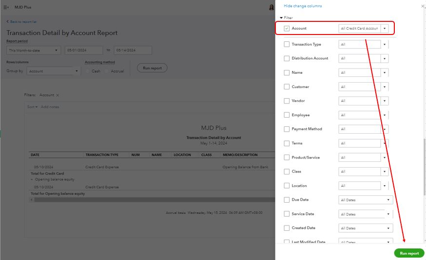 I'm trying to make a report to track credit card balances and due dates ...