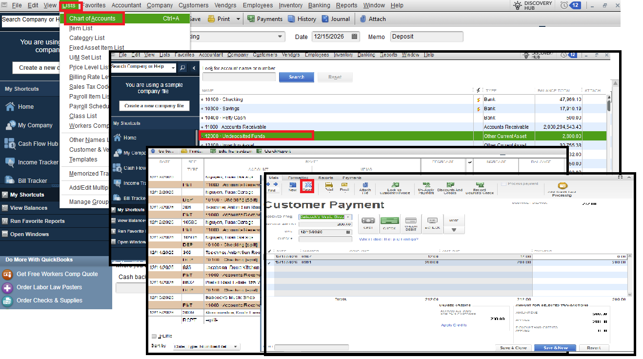 Recording customer Credit Card payments