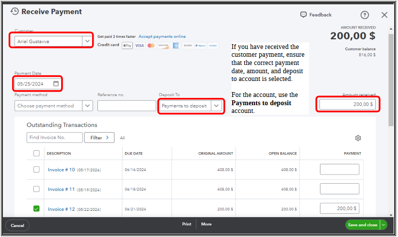 A payment from a customer was incorrectly recorded as a transfer. How ...