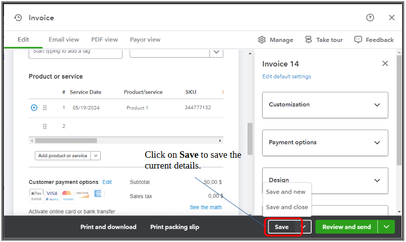 I am making invoices and want to copy the current invoice. Quickbooks ...