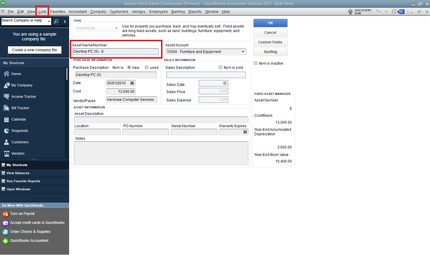 Qb Fixed Asset Manager