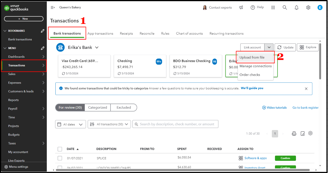 Importing a GL File into Quickbooks Online