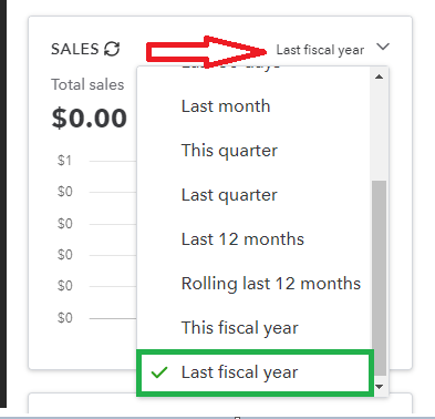 Sales Graph on Dashboard: Comparison to Previous Year's Sales MISSING!