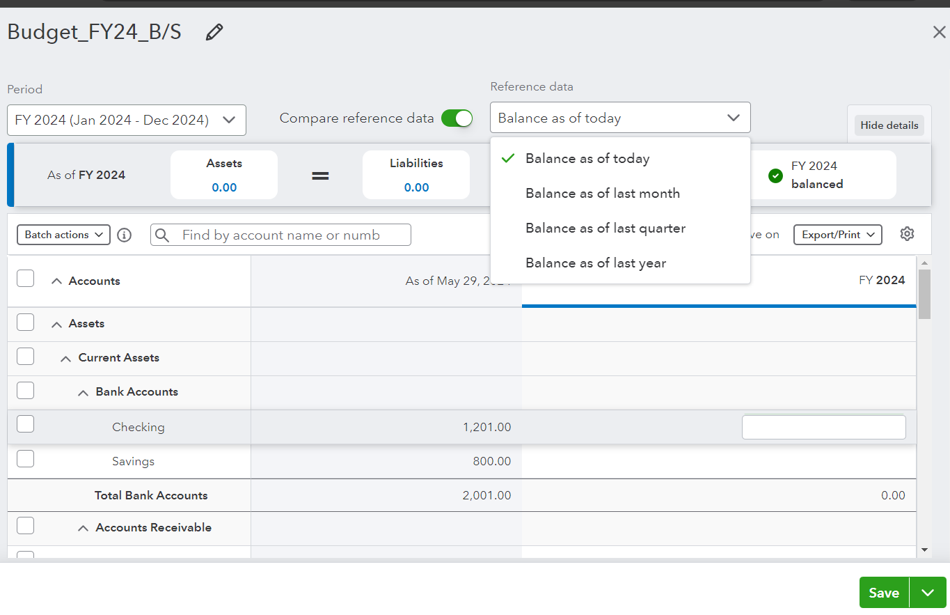 Create a project budget