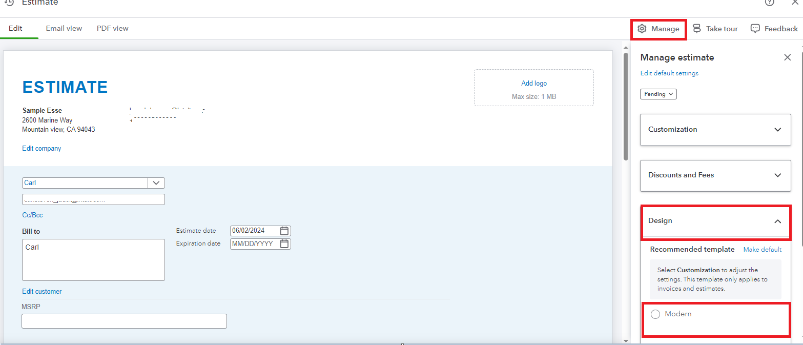 Did anyone else loose the "review and approve" button in the estimate ...