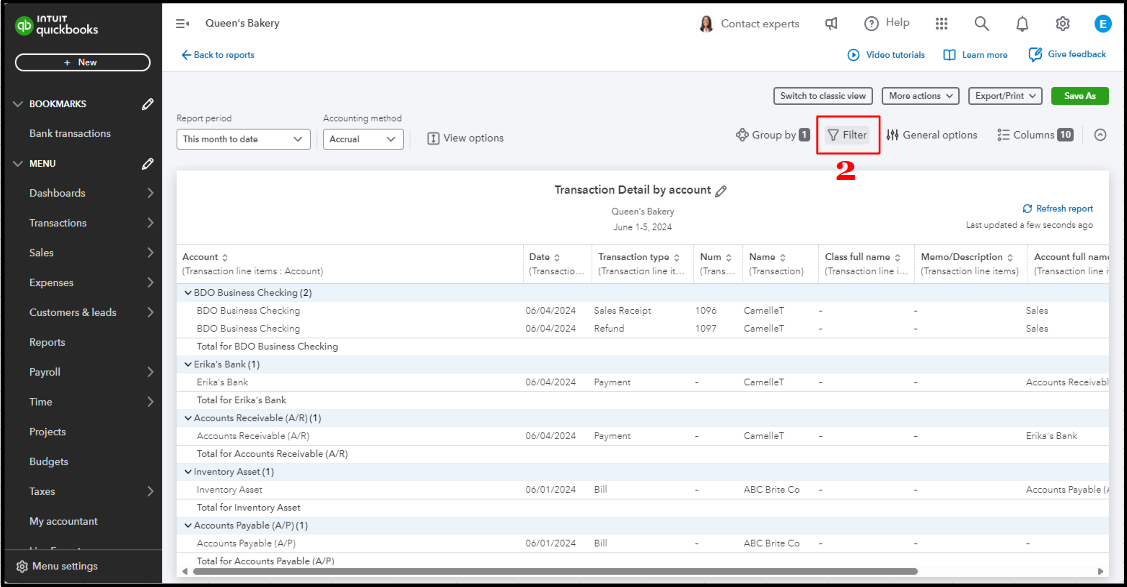 Solved: Transaction List by Account not listed? | QuickBooks Community