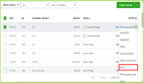 HOW DO i PRINT AN INVOICE AND A BILL
