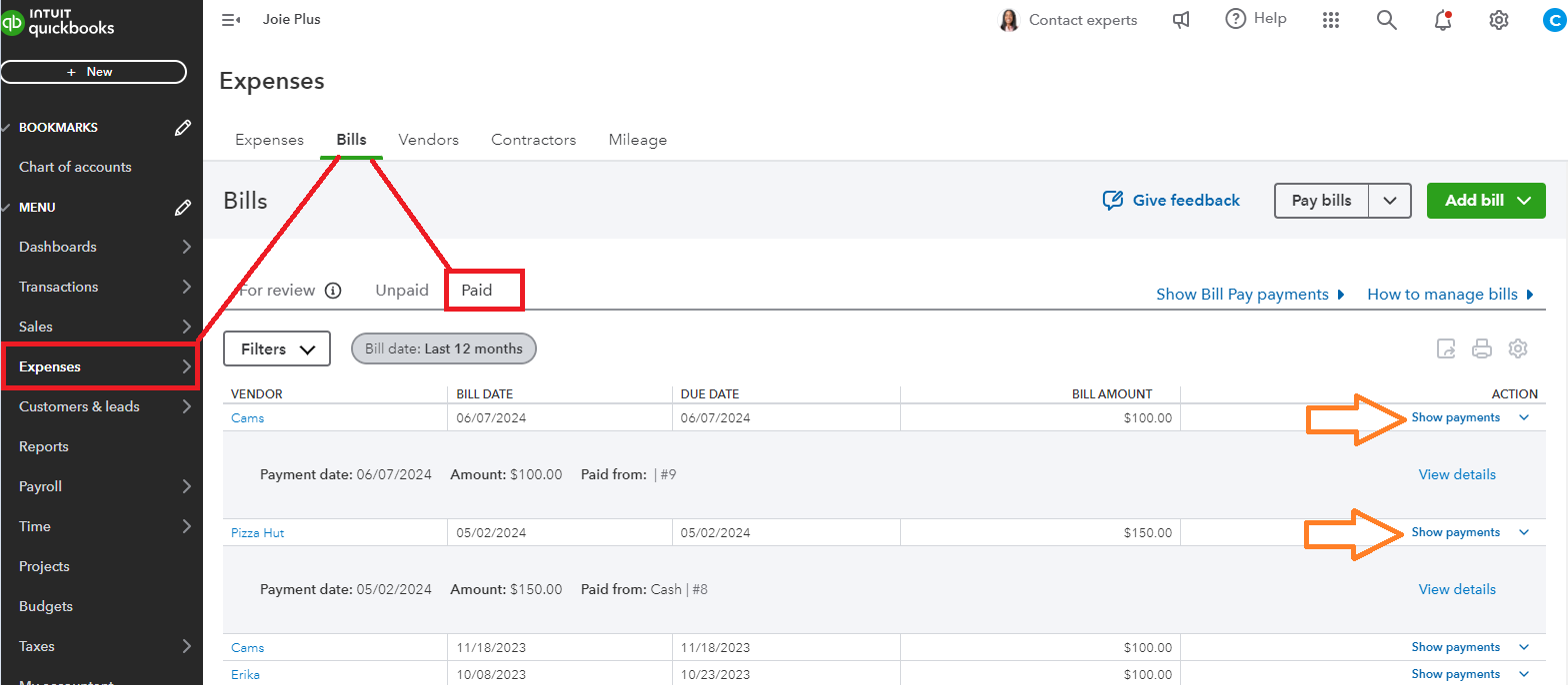 How can I get the invoices paid sent to the vendor with the new ...