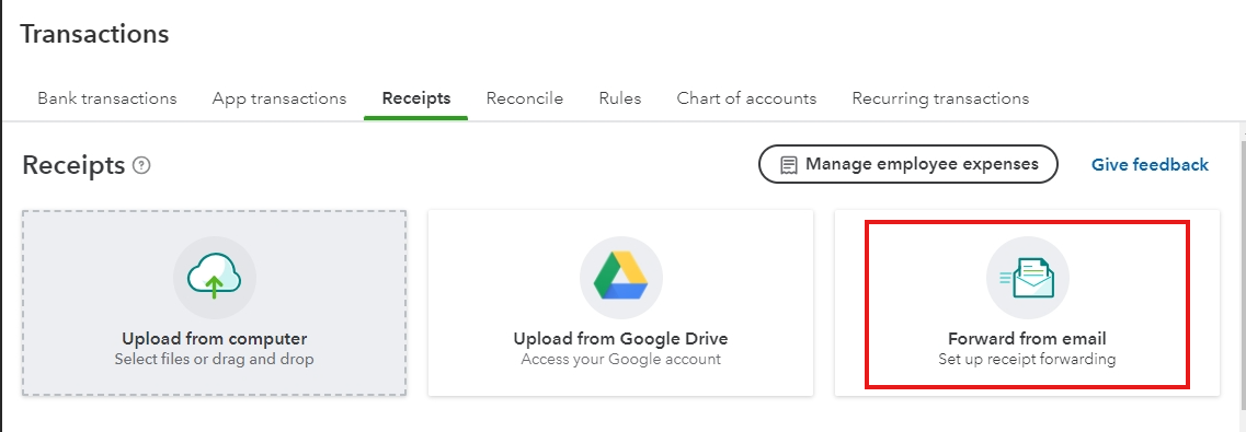 Receipt Forward Email Toggle