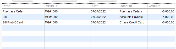 Recording credit card payments from Web download bank feed