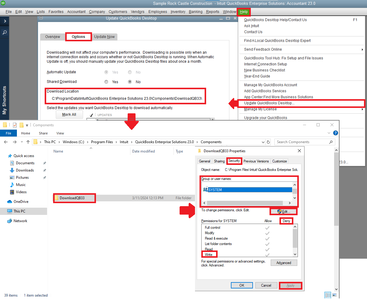 Disable auto update in Quickbooks Desktop 2023