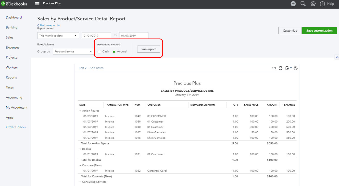Sales by Product/Service Detail Report is no longer pulling by date ...
