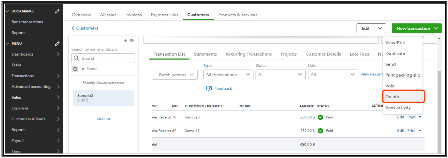Applying Square payment to an Invoice