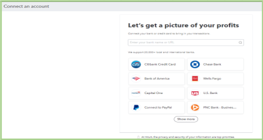 How to add a new Bank account in quickbooks?