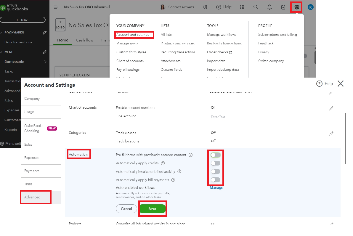 How to transfer a company to a new account