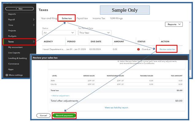 How do I fix previous sales tax periods that are showing overdue. The ...