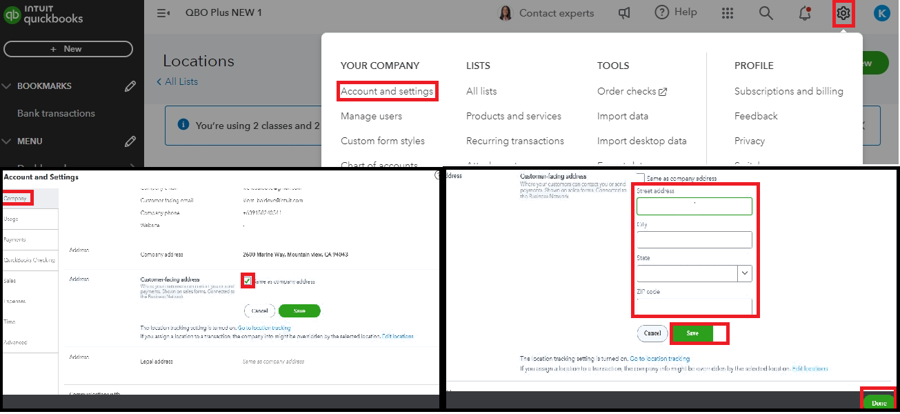 I can no longer edit the Company address (the Co that is invoicing ...