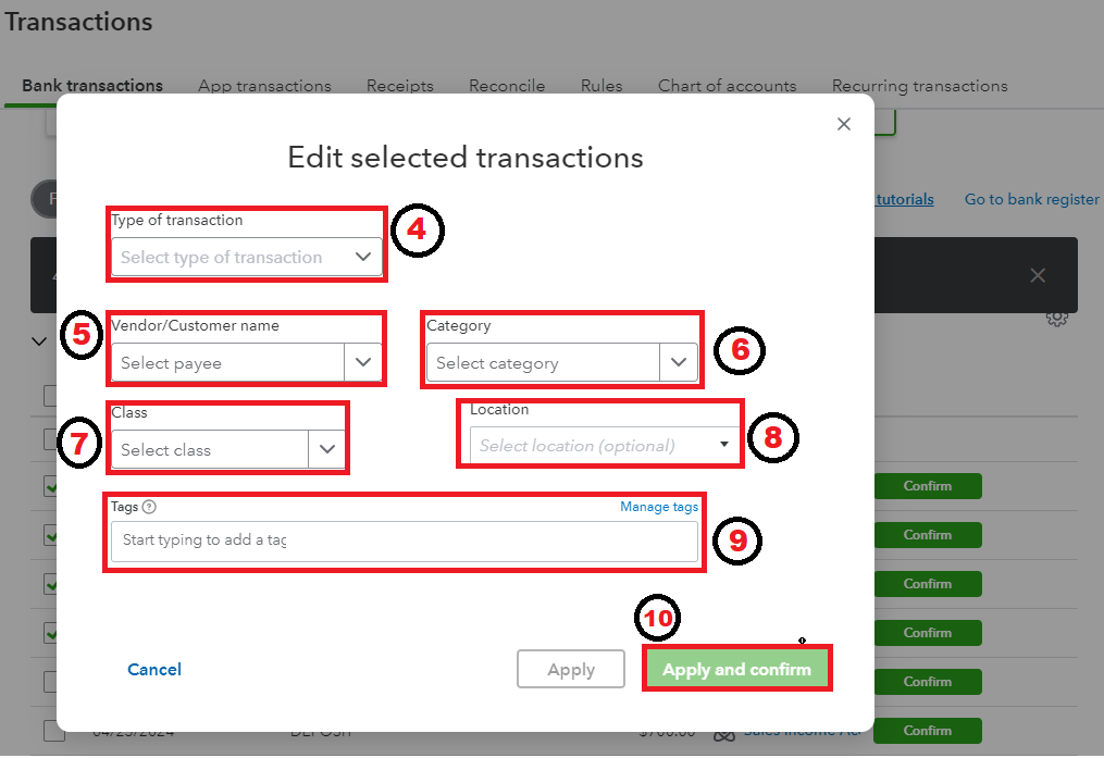 Change category of multiple transactions all at once