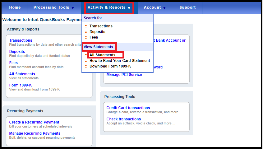 QuickBooks On Line Payments