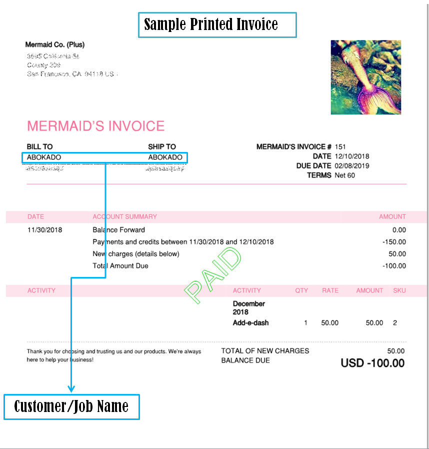 Is it possible to have the job name from the customer/job list show ...