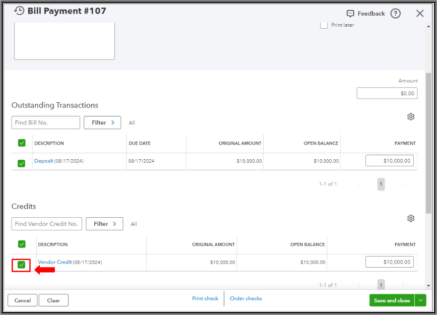 Solved: Record a vendor refund