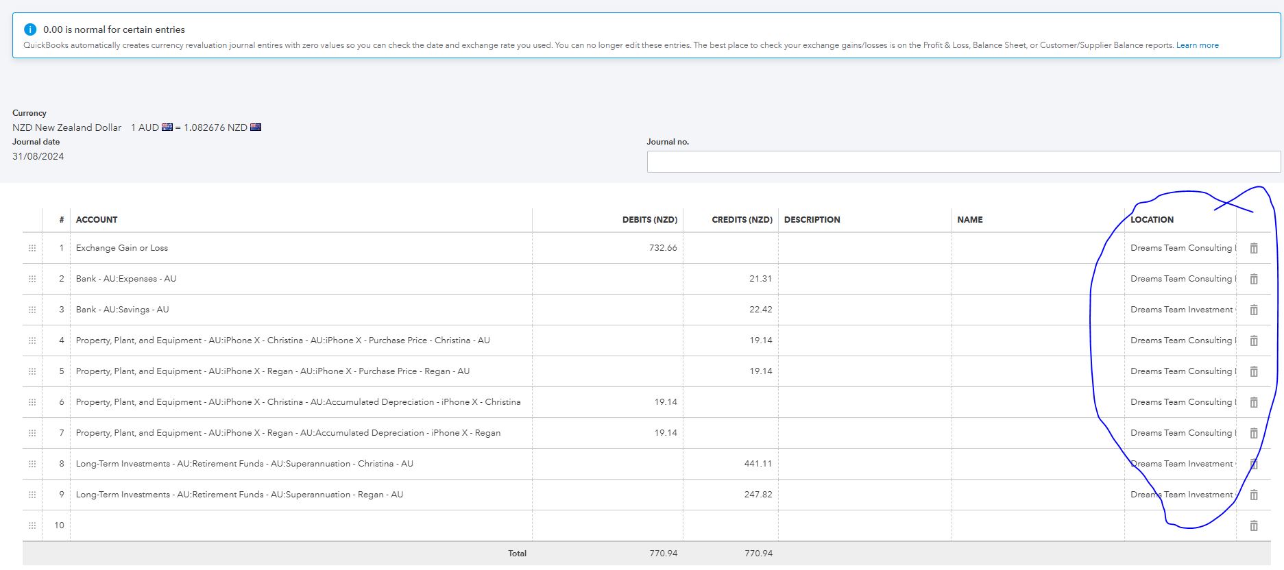 I'm adding locations to all transactions. I have been able to add locations to everything apart ...