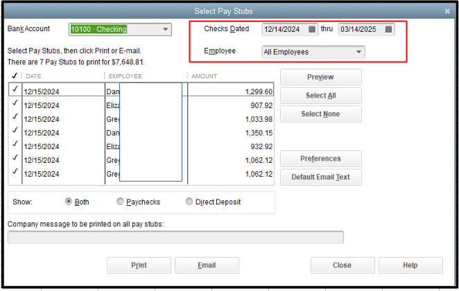 Paycheck stubs email | QuickBooks Community