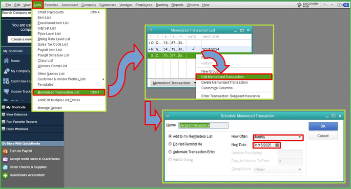 Solved: How to get my memorized transactions to automatically enter?