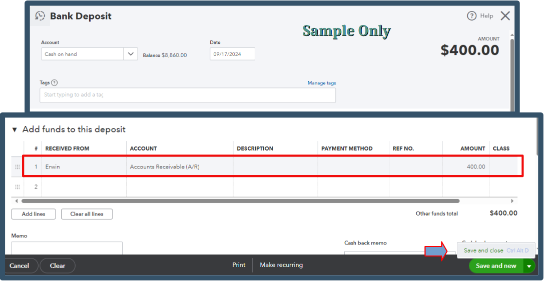 Solved: How to split a single deposit from a customer into invoiced ...