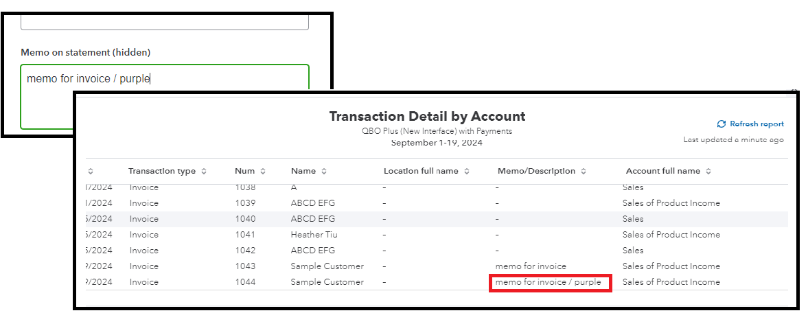 Solved: report filter by memo or line description