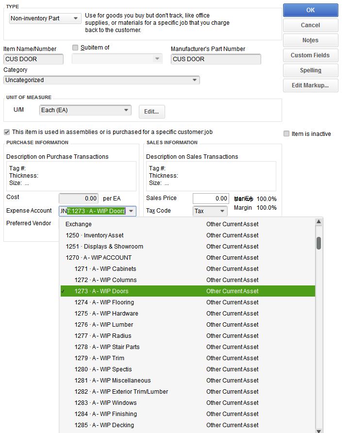 Tracking COGS of Non-Inventory Items