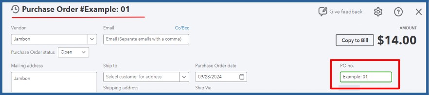 Purchase Orders (Auto Numbering)