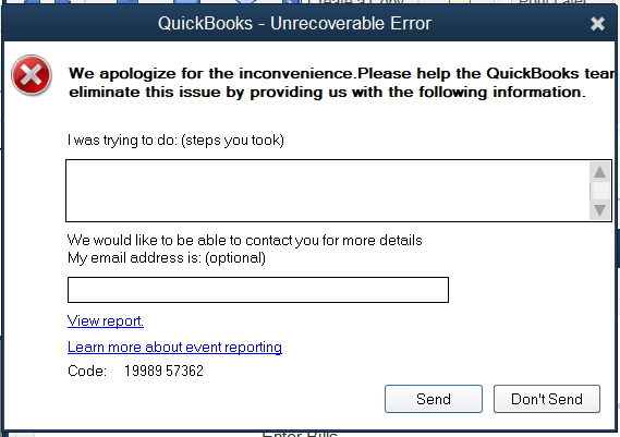 Solved: Unrecoverable Error 19982 36466
