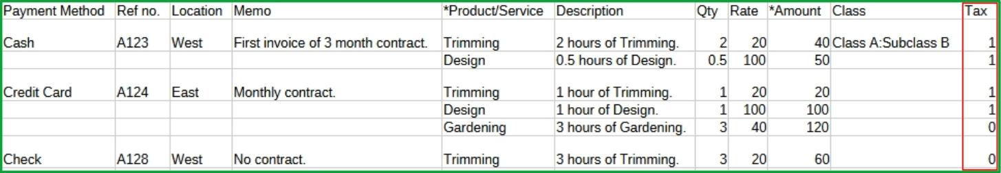 What value should go into the Tax field for a batch CSV sales receipt ...