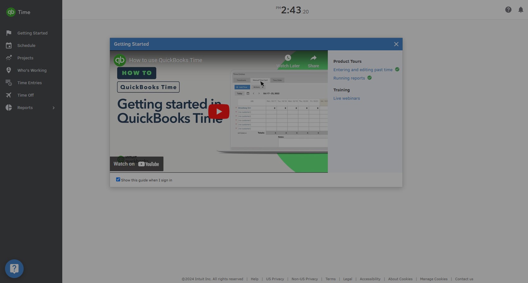 Quickbooks Time login pop-up issues