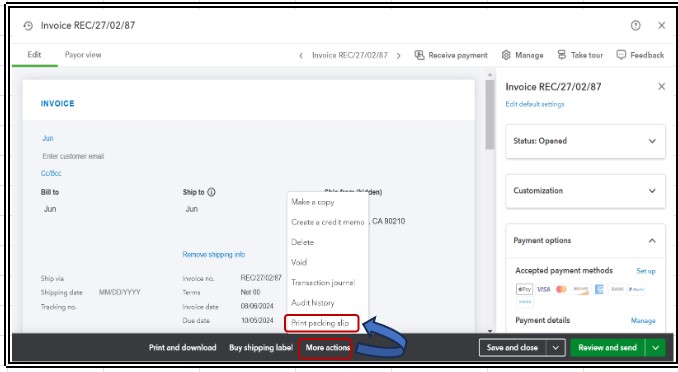 Where are the packing slips for this new invoicing format? Quickbooks ...