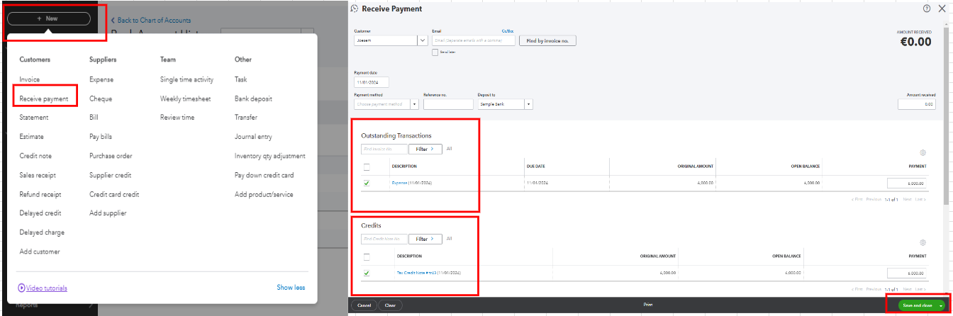 How to create a charge back and apply to a reconciled invoice ...