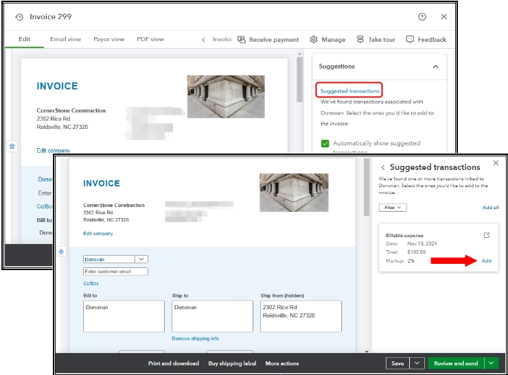I have a client's invoice, and now I need to add additional entered expenses. There used to be ...