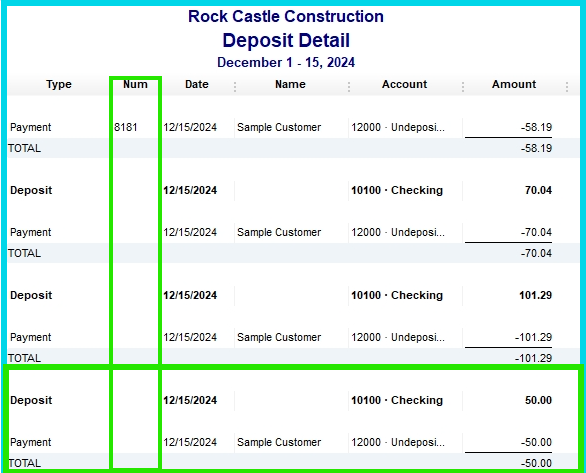 Solved: Deposit Detail Report | QuickBooks Community