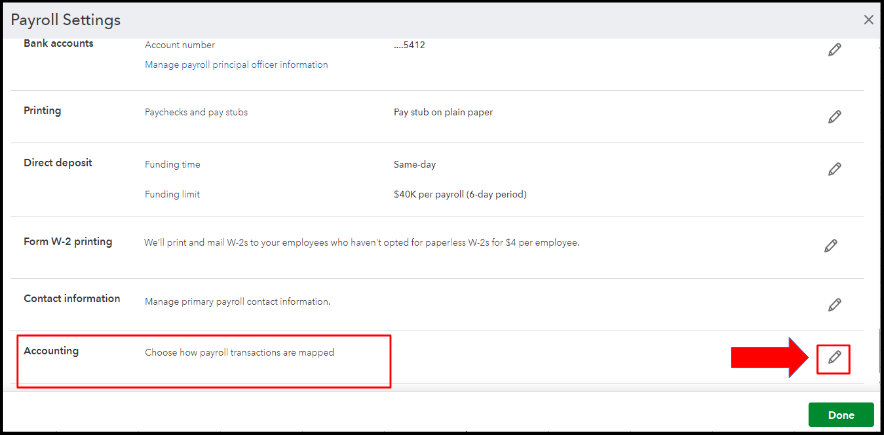 How do I set general ledger tracking for payroll expenses?