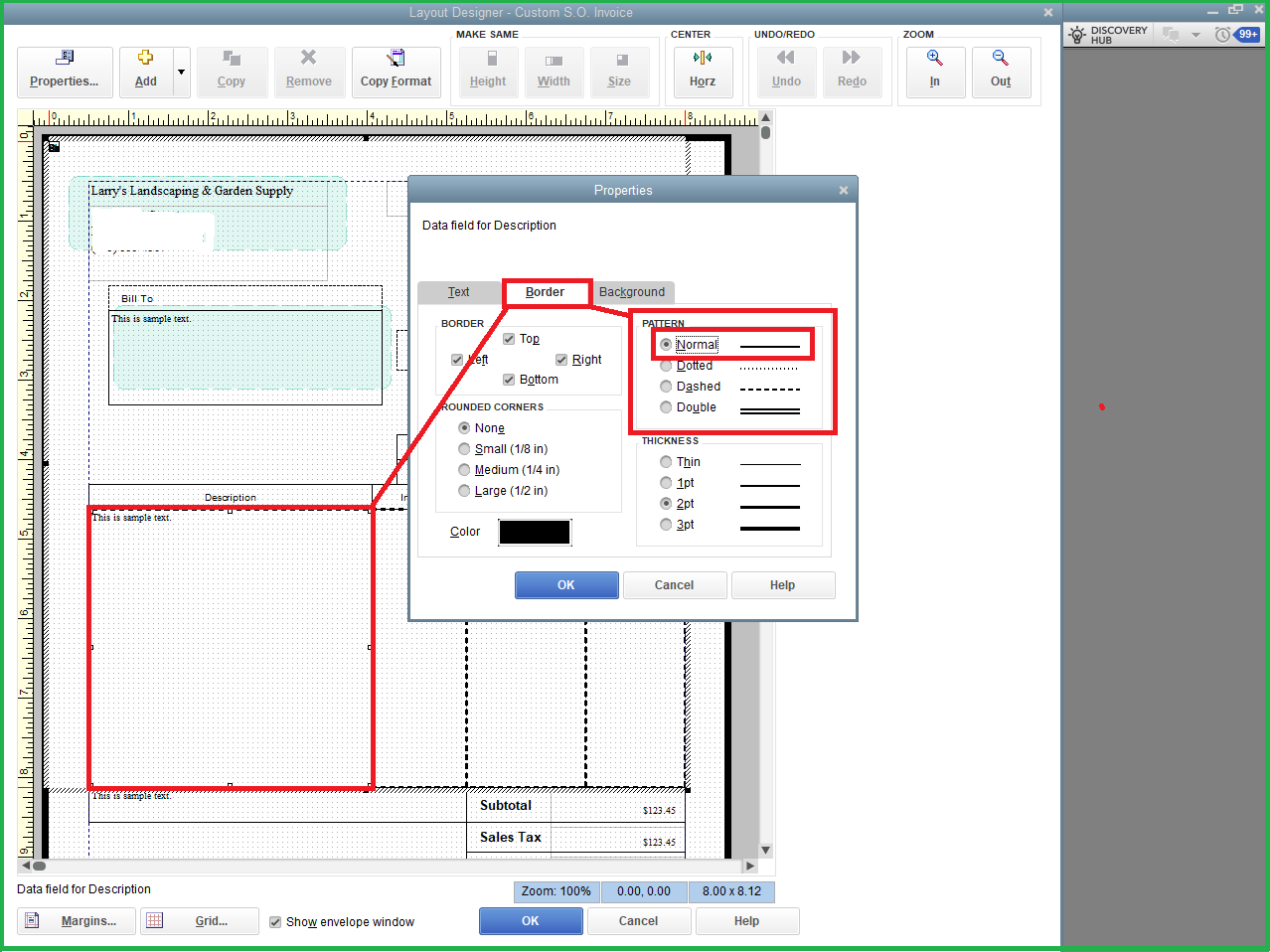 Lines broken on PDF invoice export