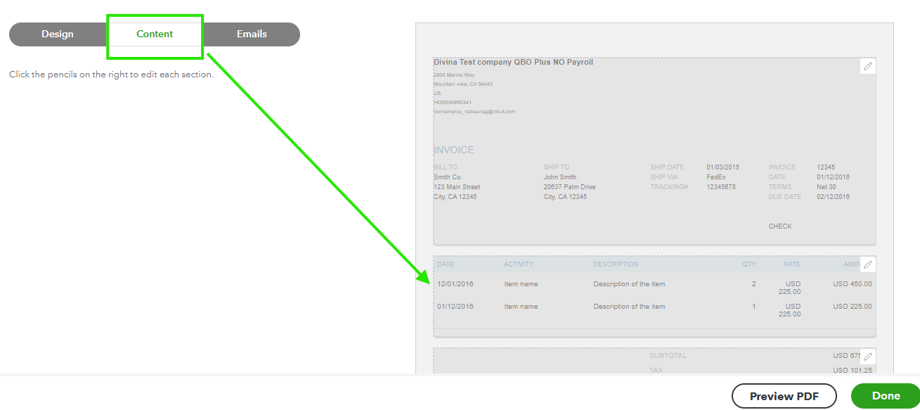 How to put several products and services on one line item in-and-in voice.