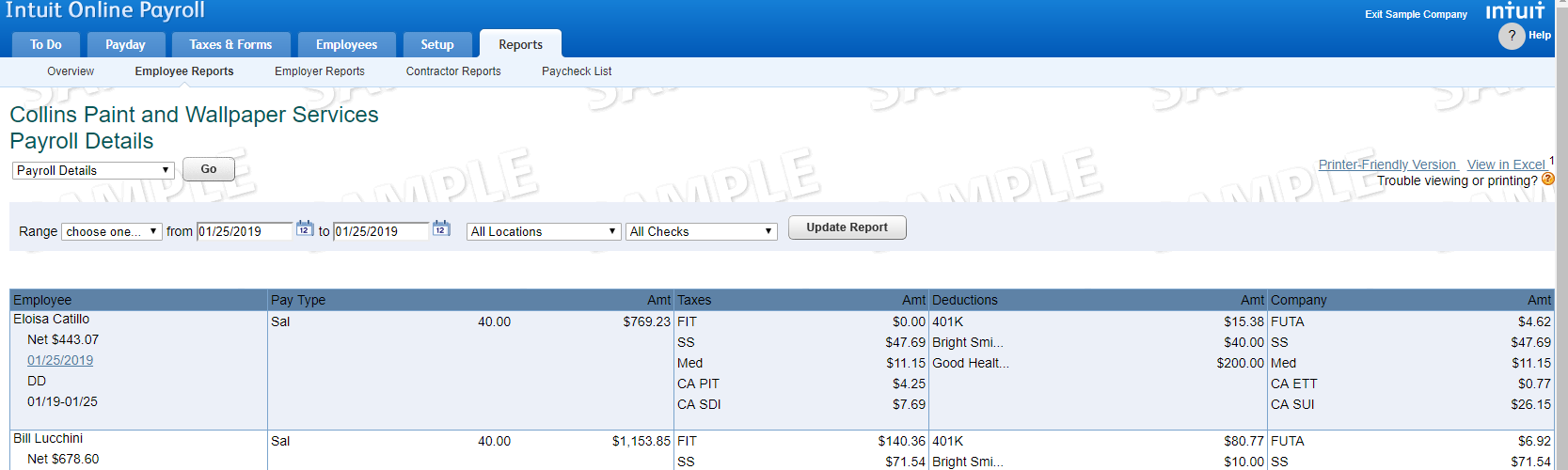 Payroll Details (and Total Payroll) reports - are there filters that ...