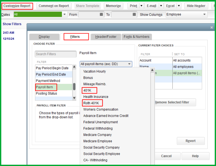 Solved: 401(k) report