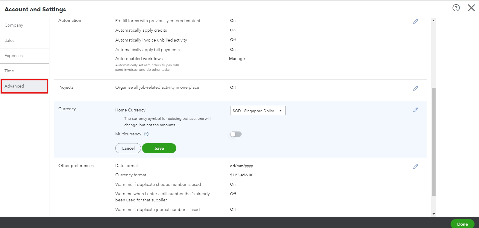 How to change the country of your QuickBooks Online account