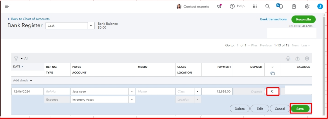 How to match one expense receipt with deposit & final payment in bank ...