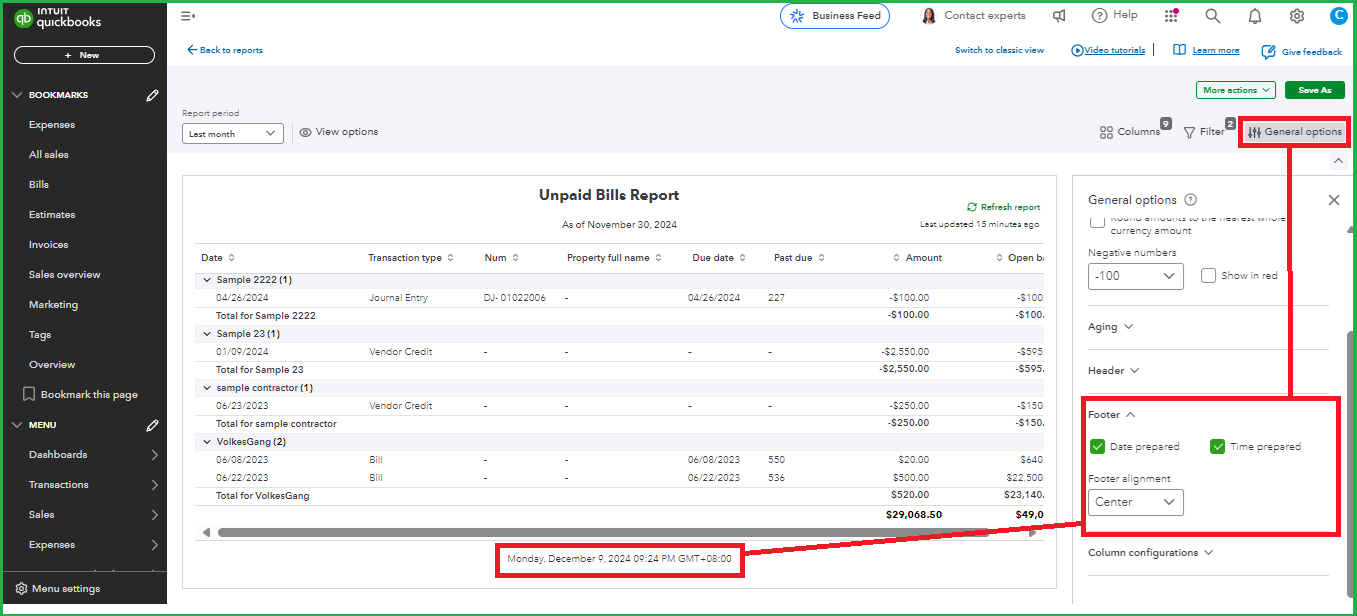 Solved: Unpaid Bills Report
