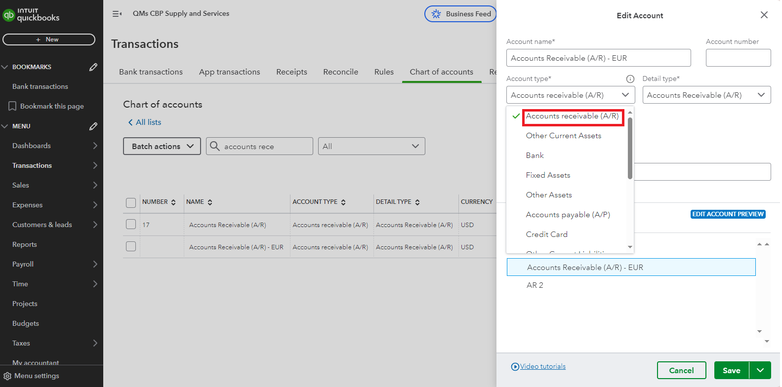 can you setup account receivable account in foreign currency?
