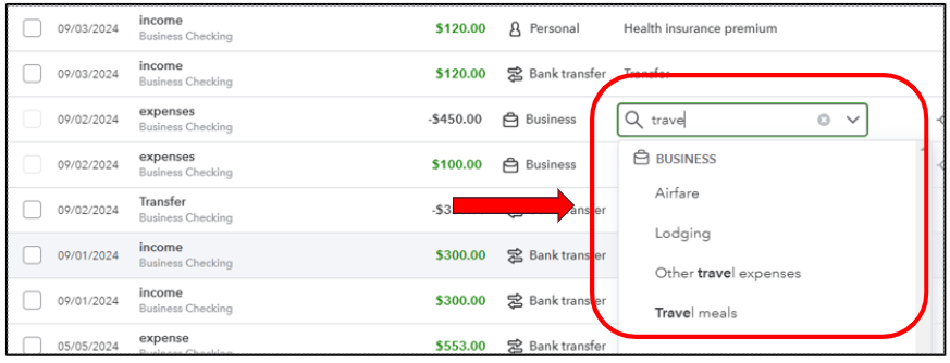 How is quickbooks solopreneur category mapping to chart of accounts set up?